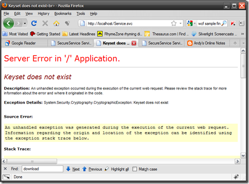 Keyset does not exist ~ andyfrench.info